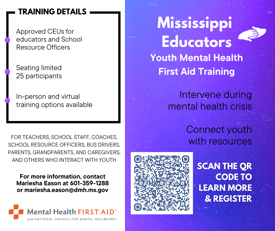 Summer 2023 Youth Mental Health First Aid Training Dates for Educators ...